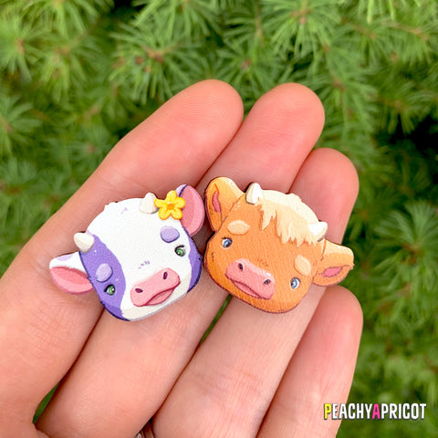 Cute Cow Pin Set | PeachyApricot